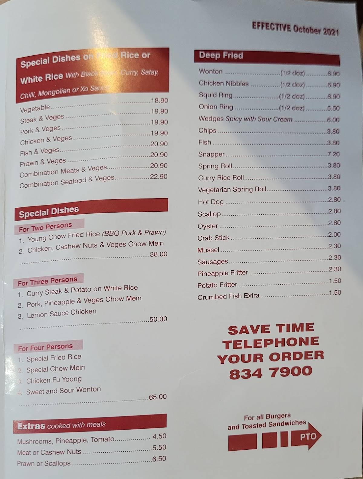 Menu at Double Happy Chinese Takeaways fast food, Auckland