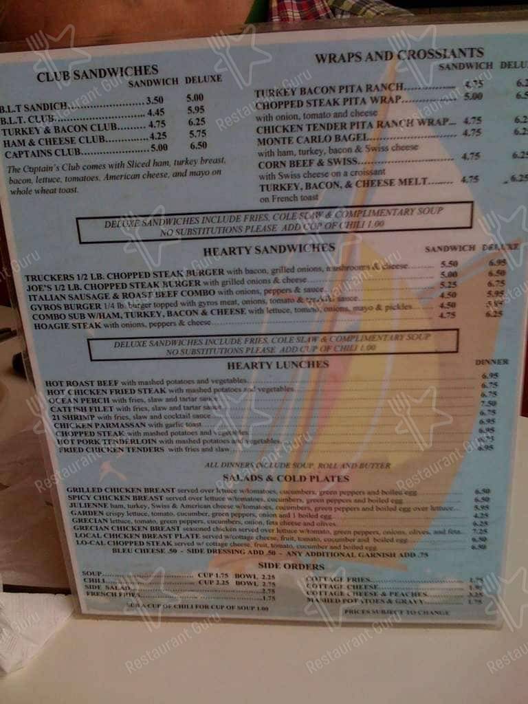 Menu at Great Lakes Cafe, Gary