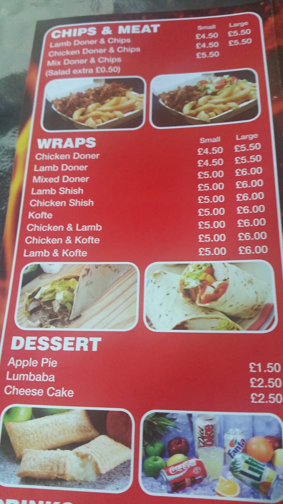 Menu at Let's Eat Kebab And Fried Chicken fast food, Enfield