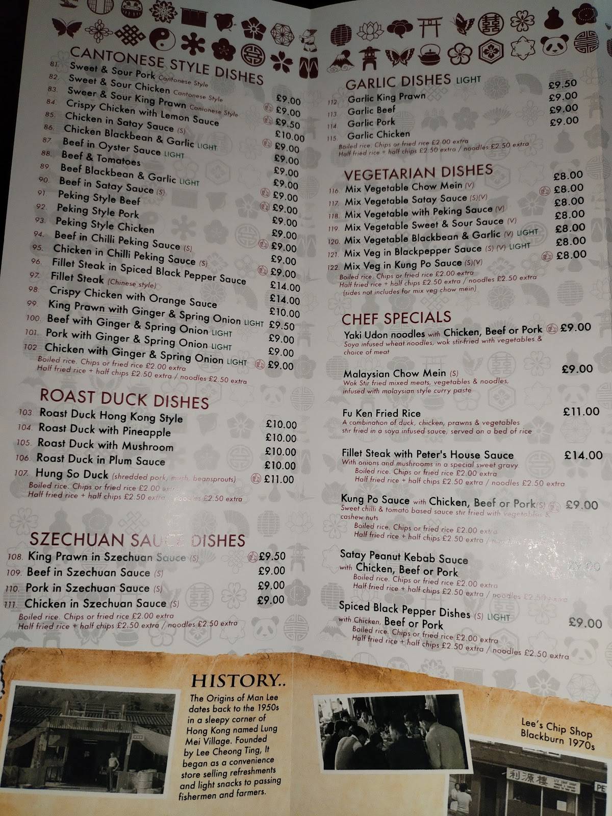 Menu at Man Lee fast food, Lisburn, 122 Ballymacash Rd