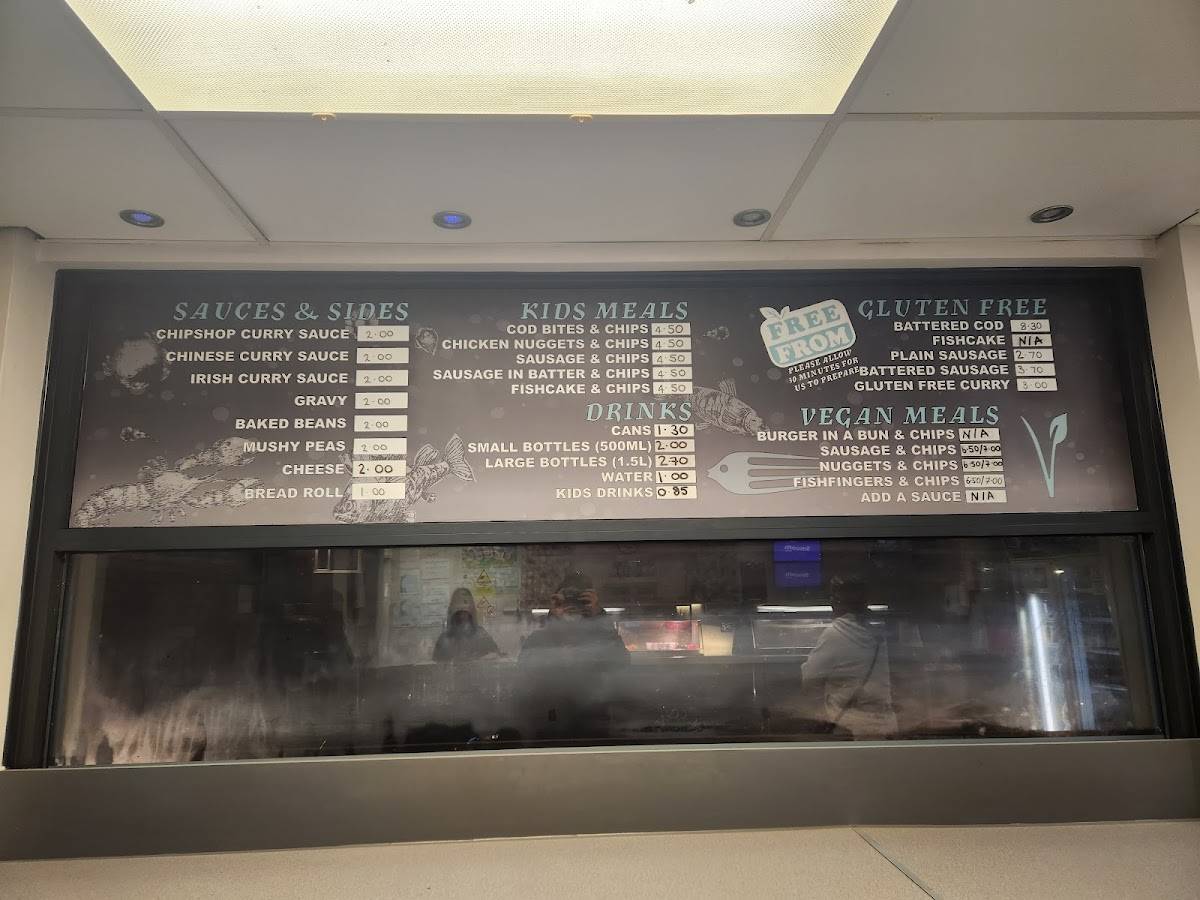 Menu at Pie Corner Fish Bar, Newport
