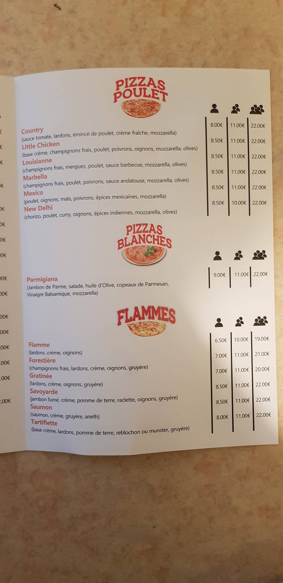 Menu au Saba Pizza fast food, Freyming-Merlebach