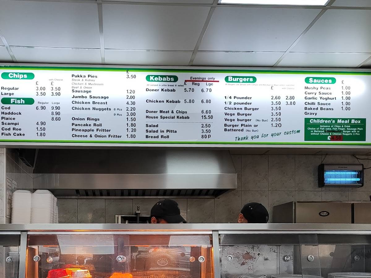 Menu at The Chip Shop fast food, Cottesmore