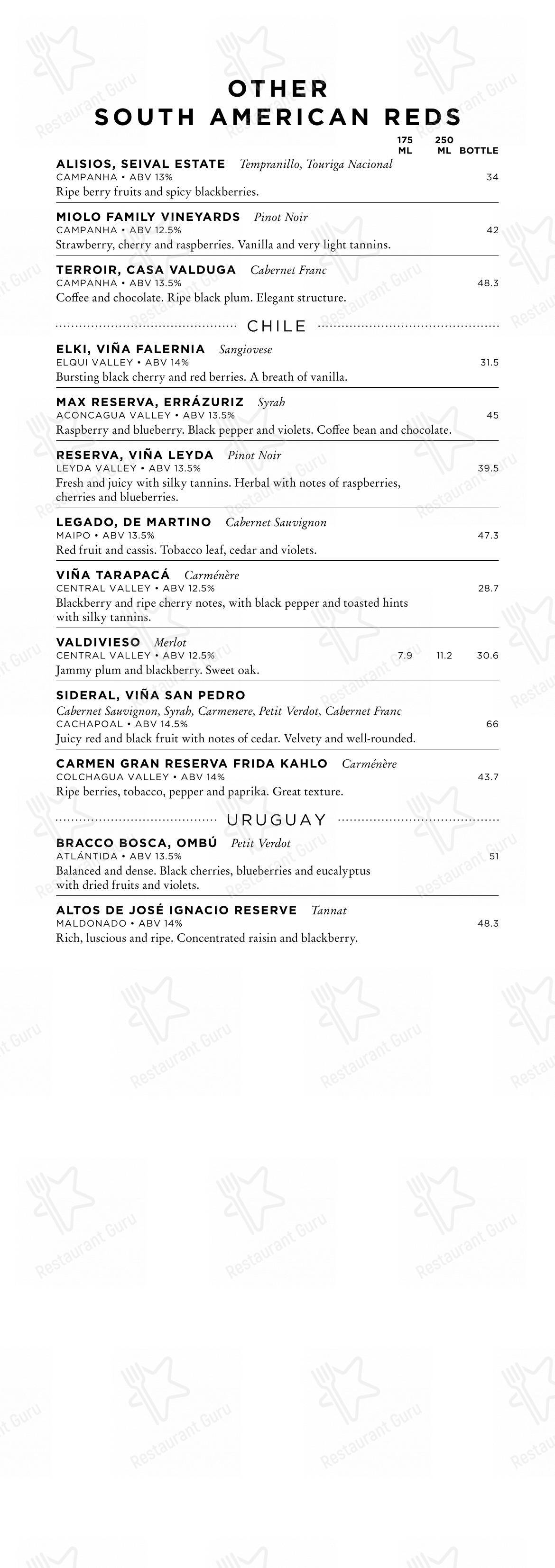 Menu at Fazenda Rodizio Bar & Grill Leeds, Leeds
