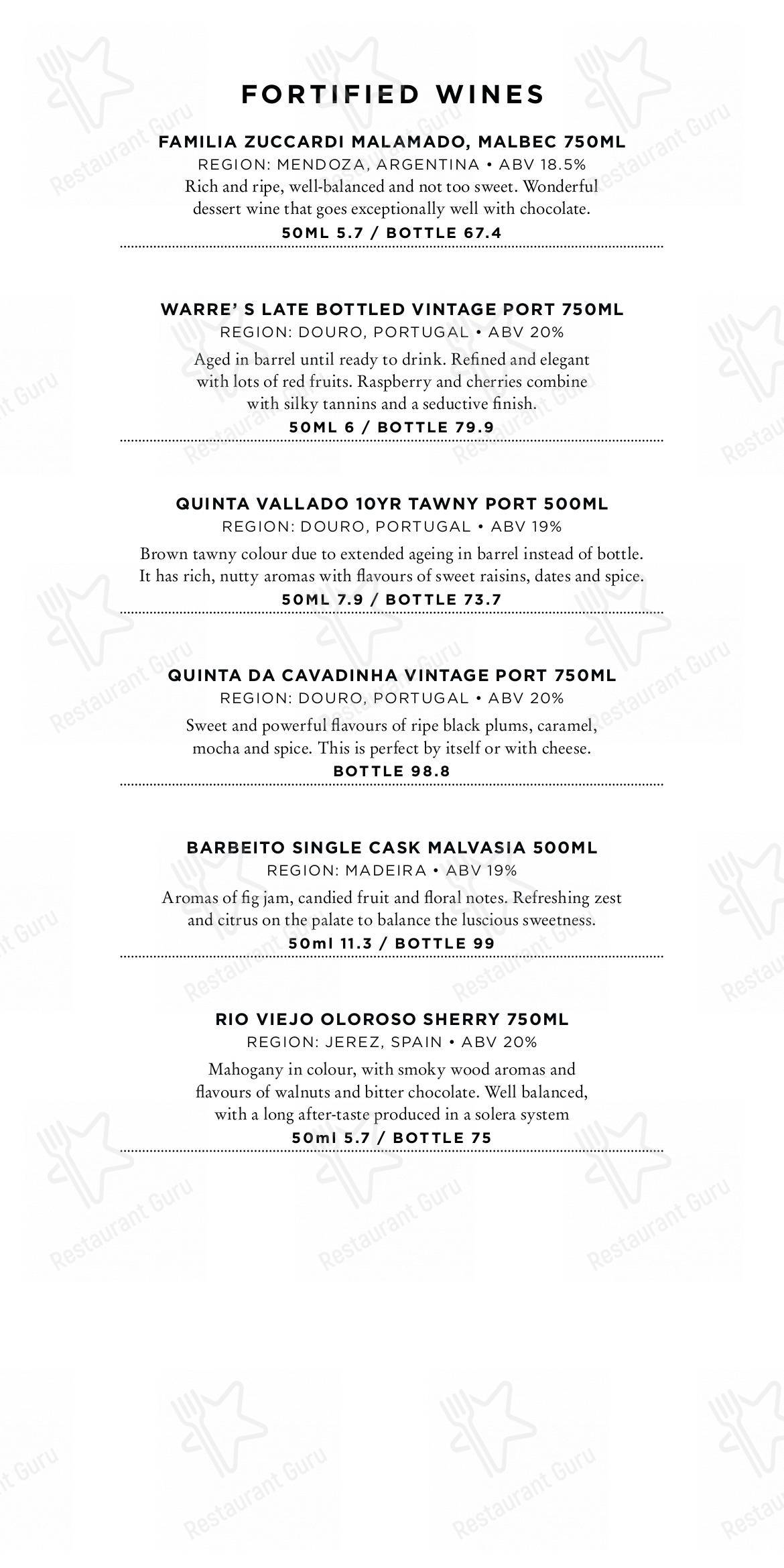 Menu at Fazenda Rodizio Bar & Grill Leeds, Leeds