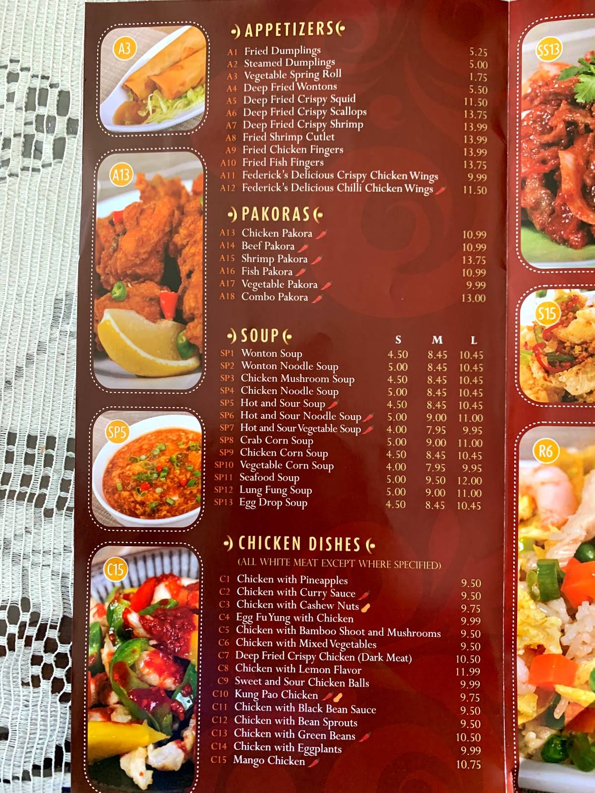 Menu at Federick Restaurant, Markham, 160 New Delhi Dr