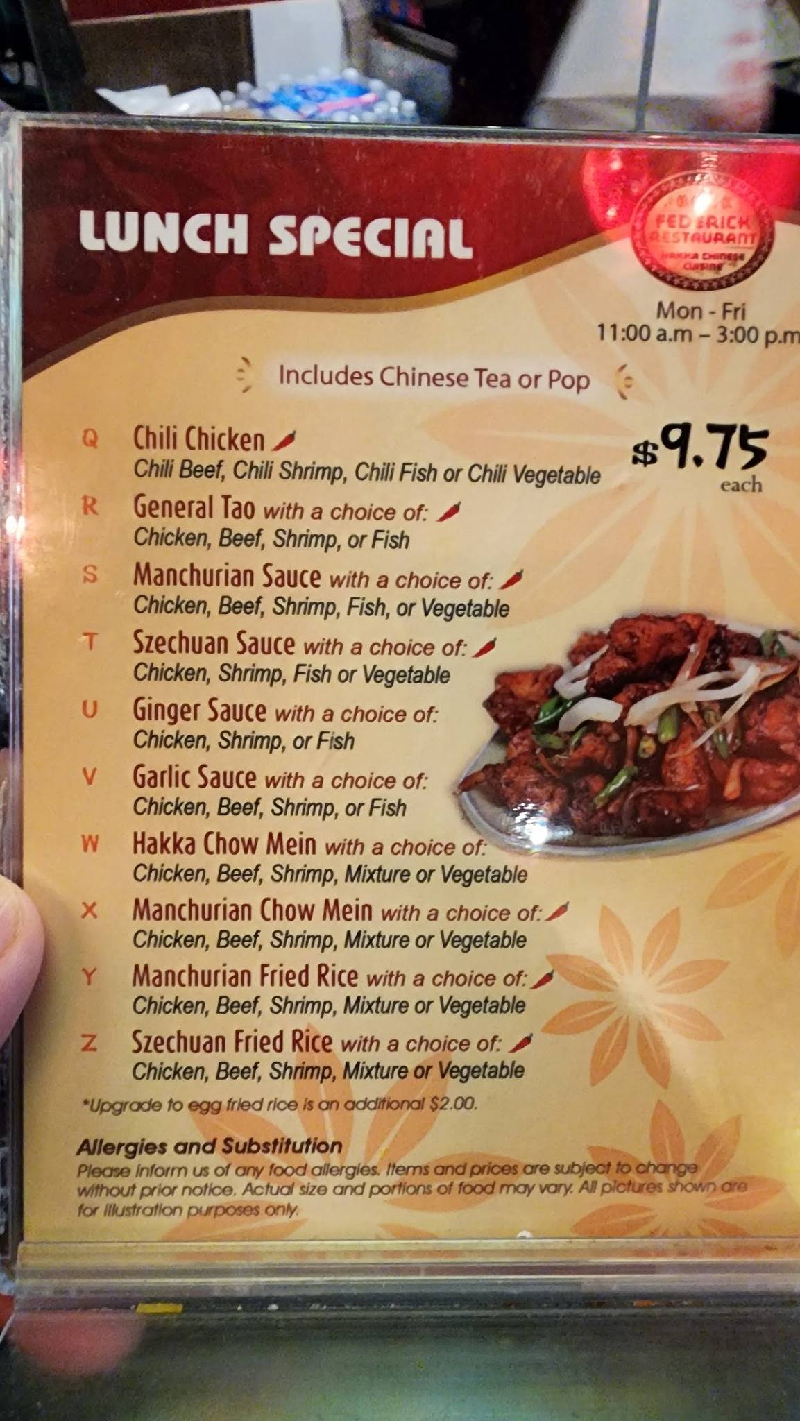Menu at Federick Restaurant, Markham, 160 New Delhi Dr
