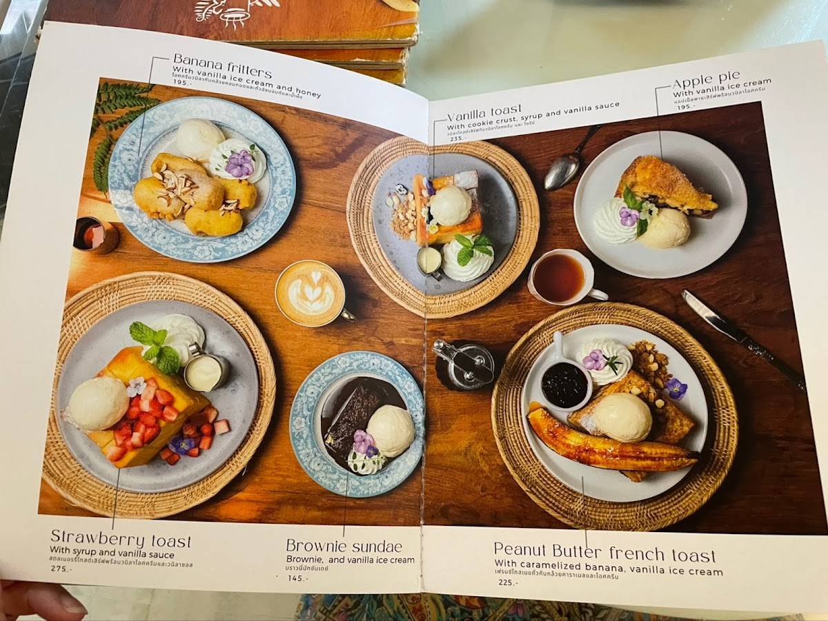 Menu at Fern Forest Cafe, Chiang Mai