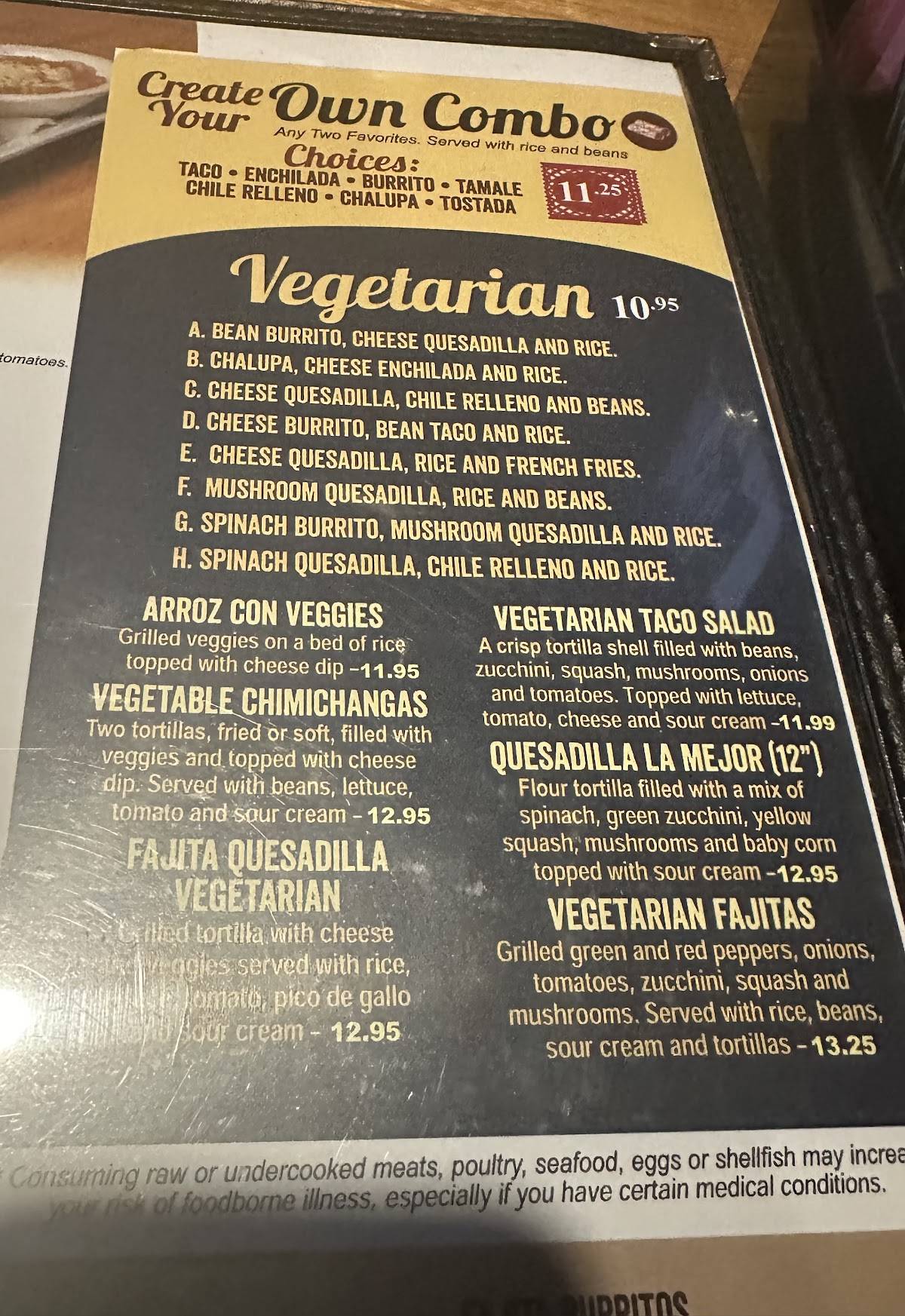 Menu at Fiesta Tapatia Mexican Restaurant, Forest