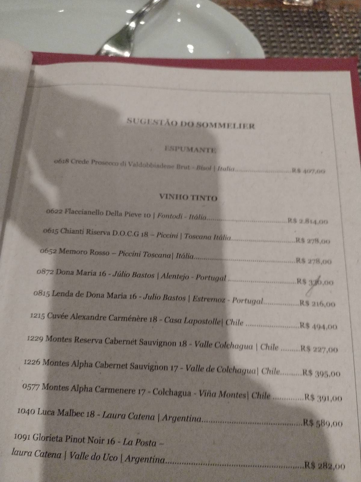Menu em Figueira Rubayat churrascaria, São Paulo