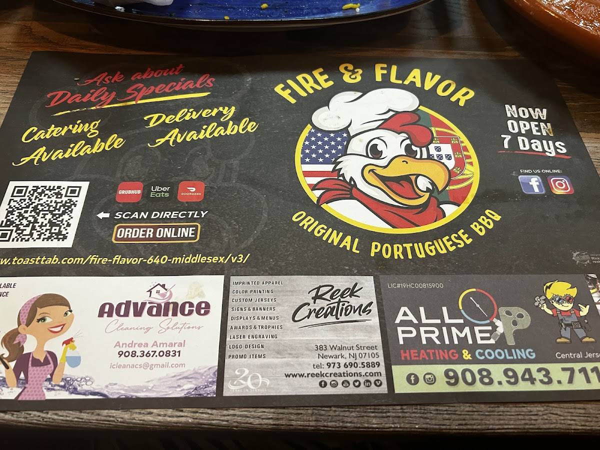 Carta de Fire & Flavor BBQ, Metuchen