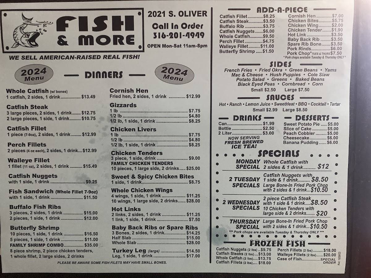 Menu at Fish And More restaurant, Wichita