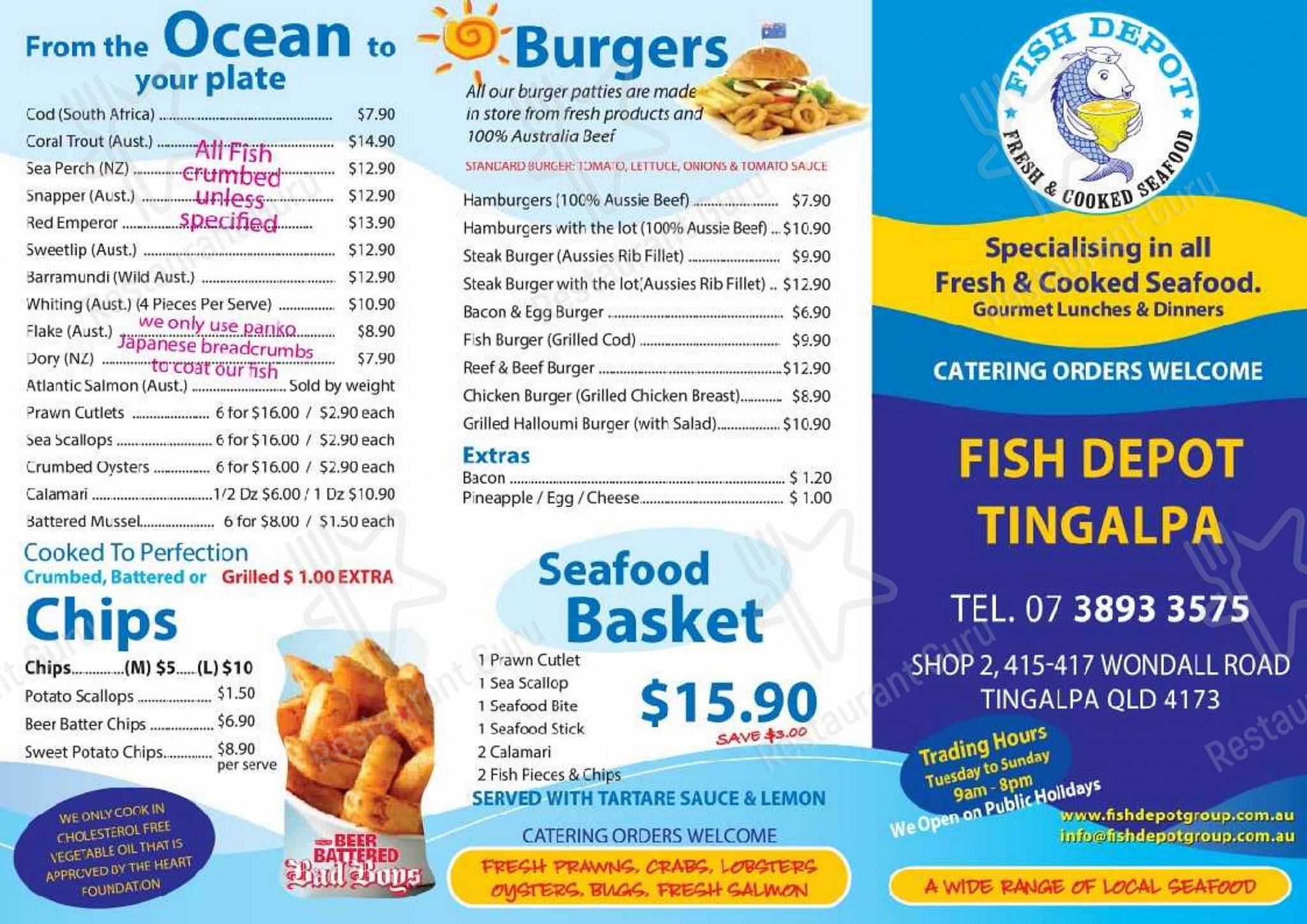 Menu at Fish Depot Park Ridge fast food, Park Ridge