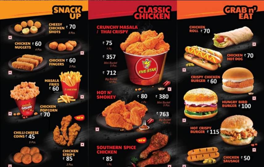 Menu at Five Star Chicken Ascendas IT Park Taramani Chennai, Chennai