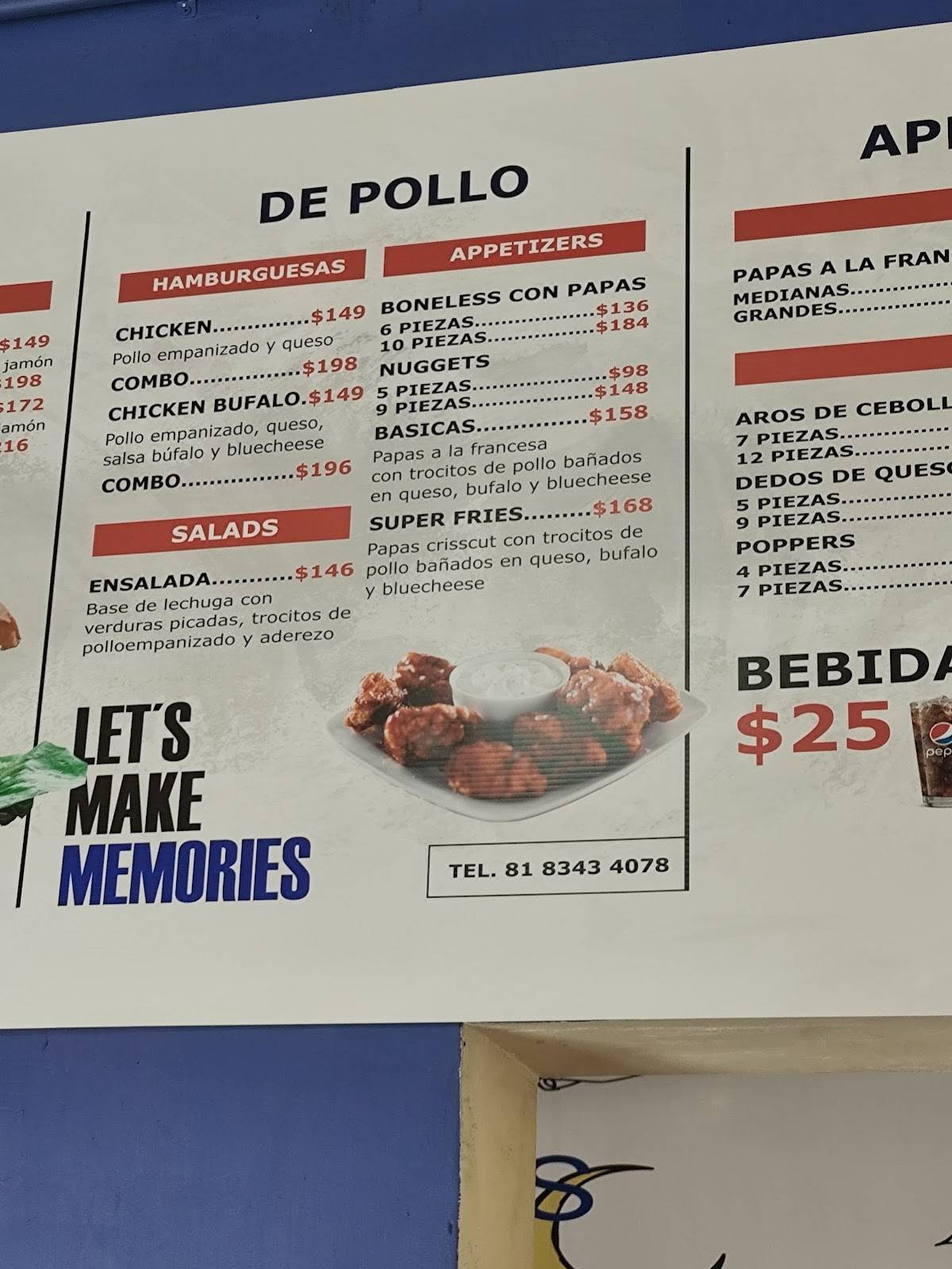 Carta del restaurante Fizz Hamburguesas, Monterrey, Albino Espinosa 864