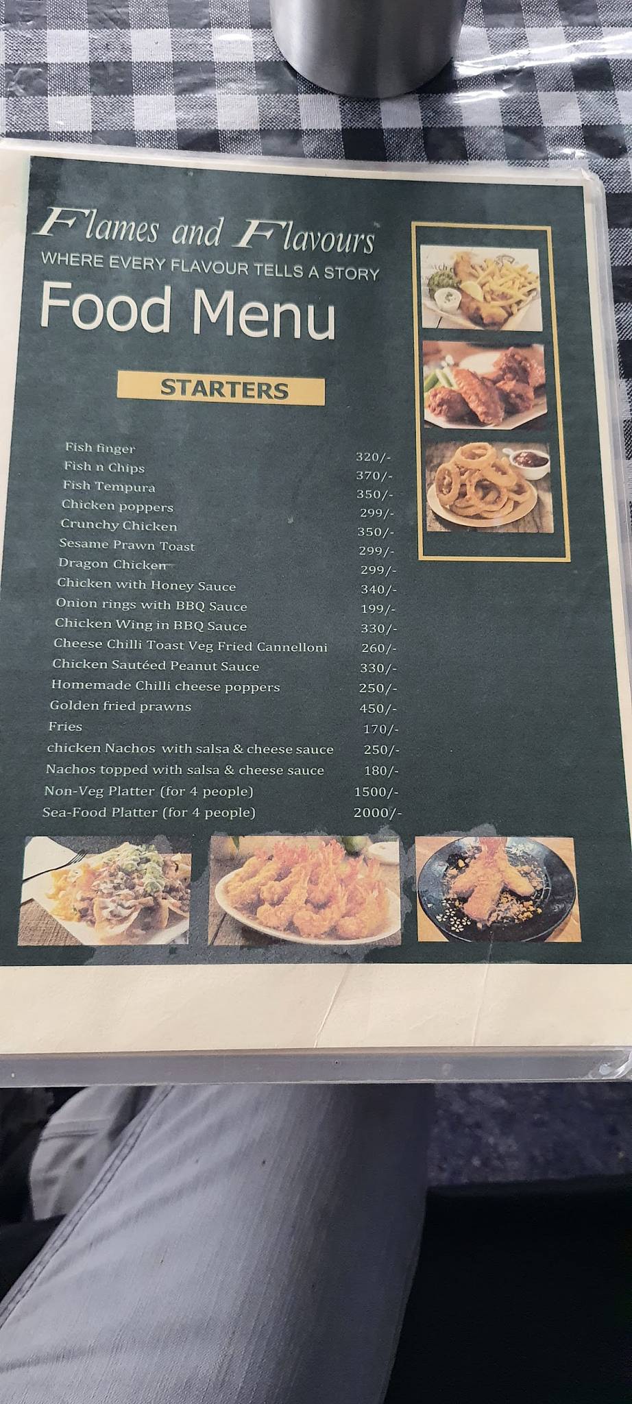 Menu at Flames and Flavours, Shillong