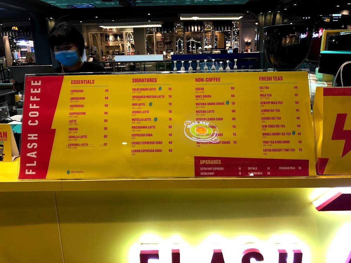Carta del café Flash Coffee - Samyan Mitrtown, Bangkok, 944 ถนนพระราม ...