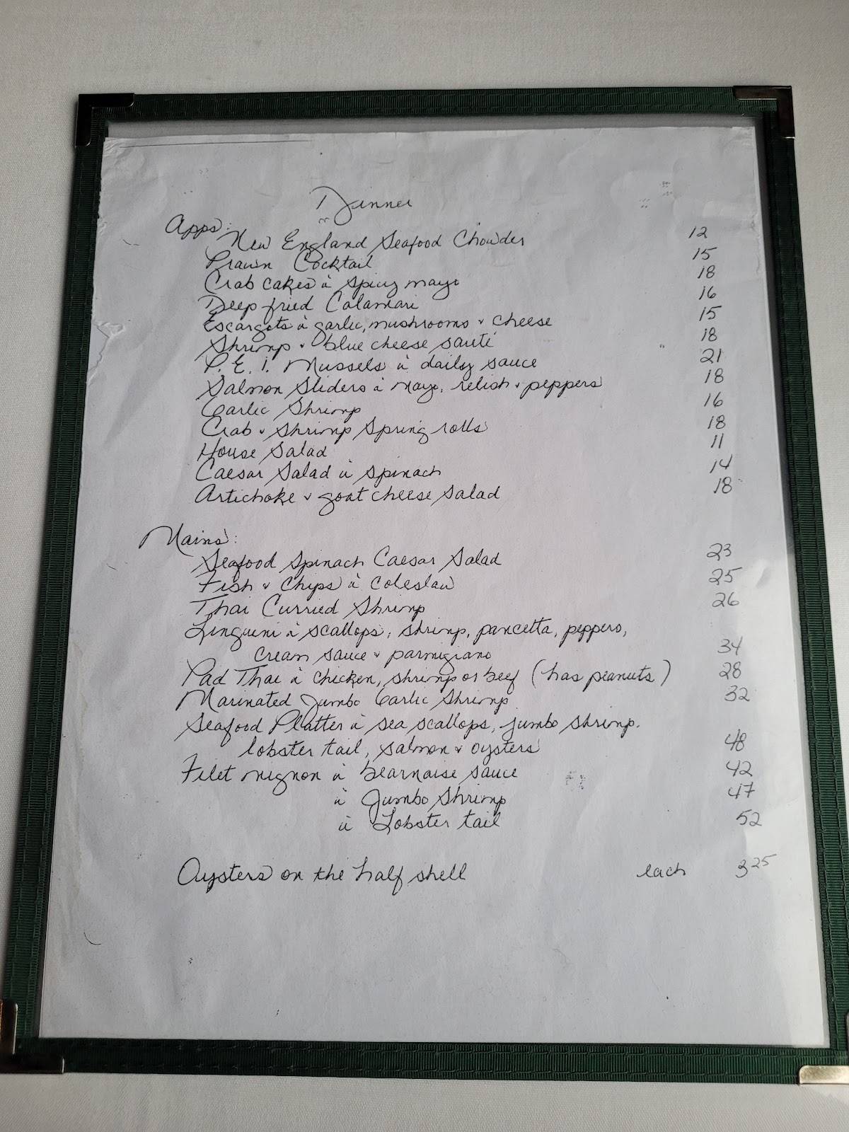 Menu at Flipper's Seafood Restaurant, Ottawa