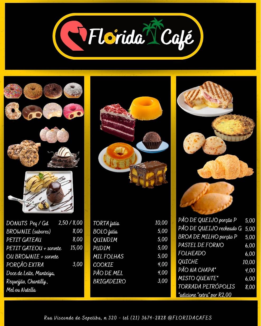 Menu at Flórida Café, Niterói