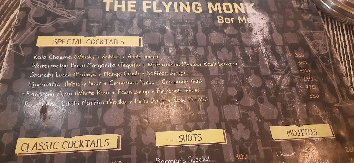 Menu at Flying Monk, Nashik