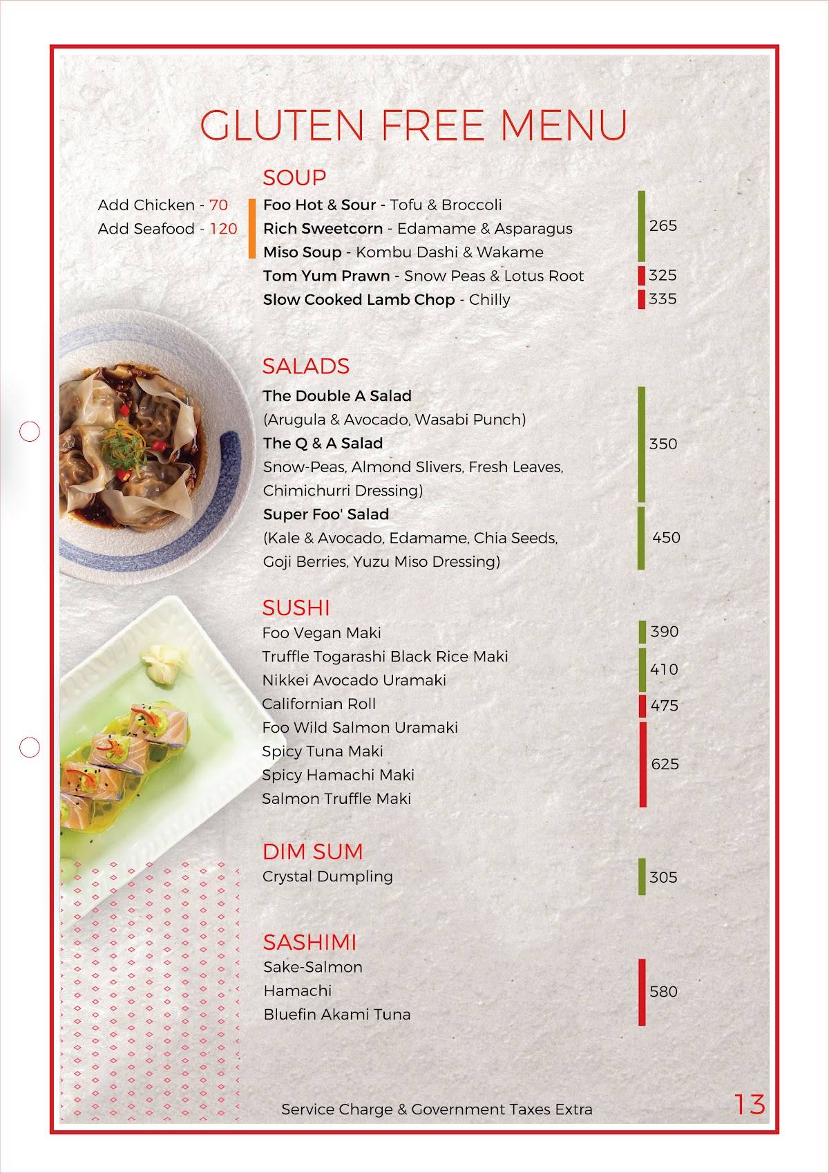 Menu at Foo NESCO, Mumbai