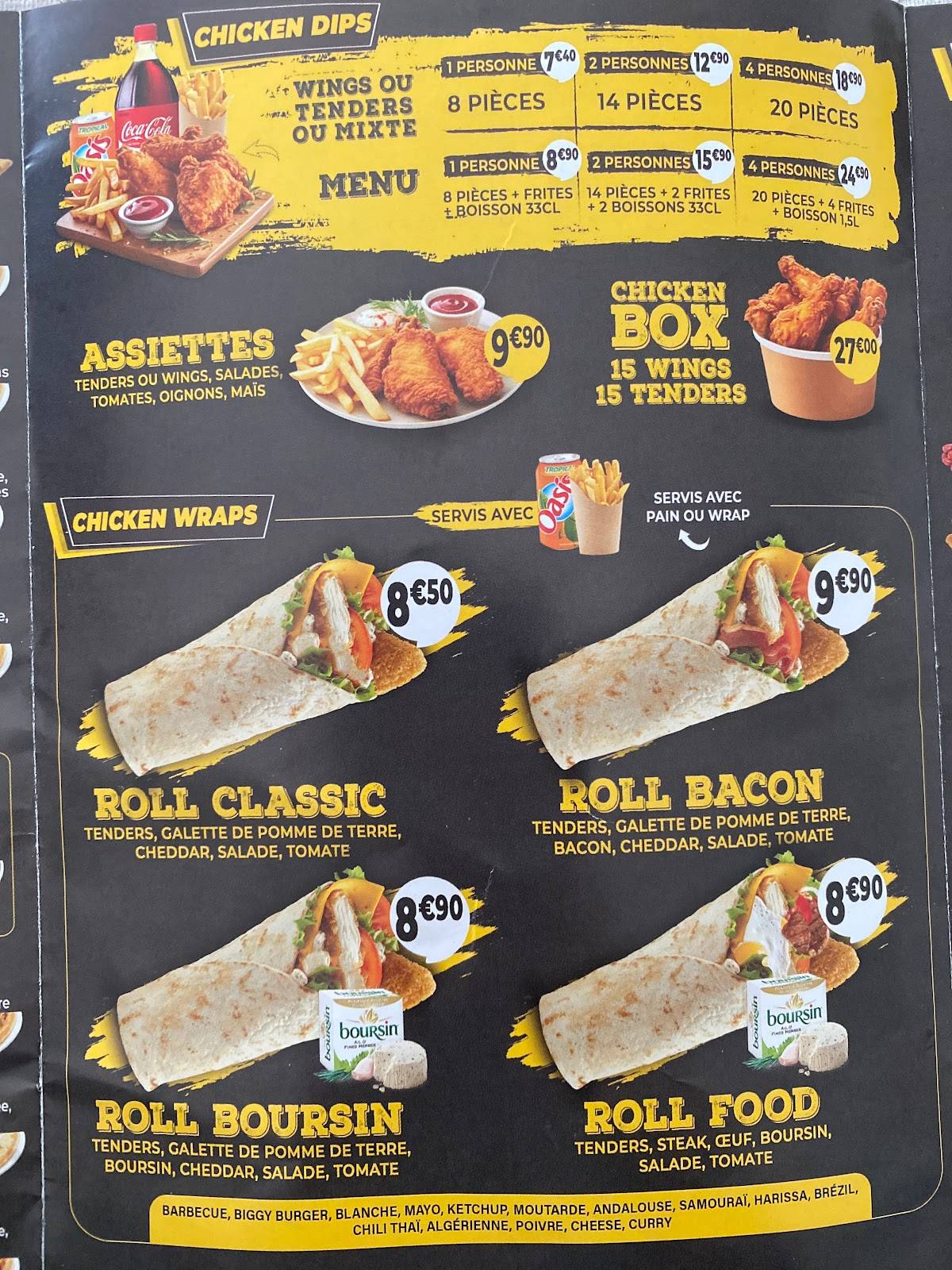 Menu at Food Avenue restaurant, Château-Thierry