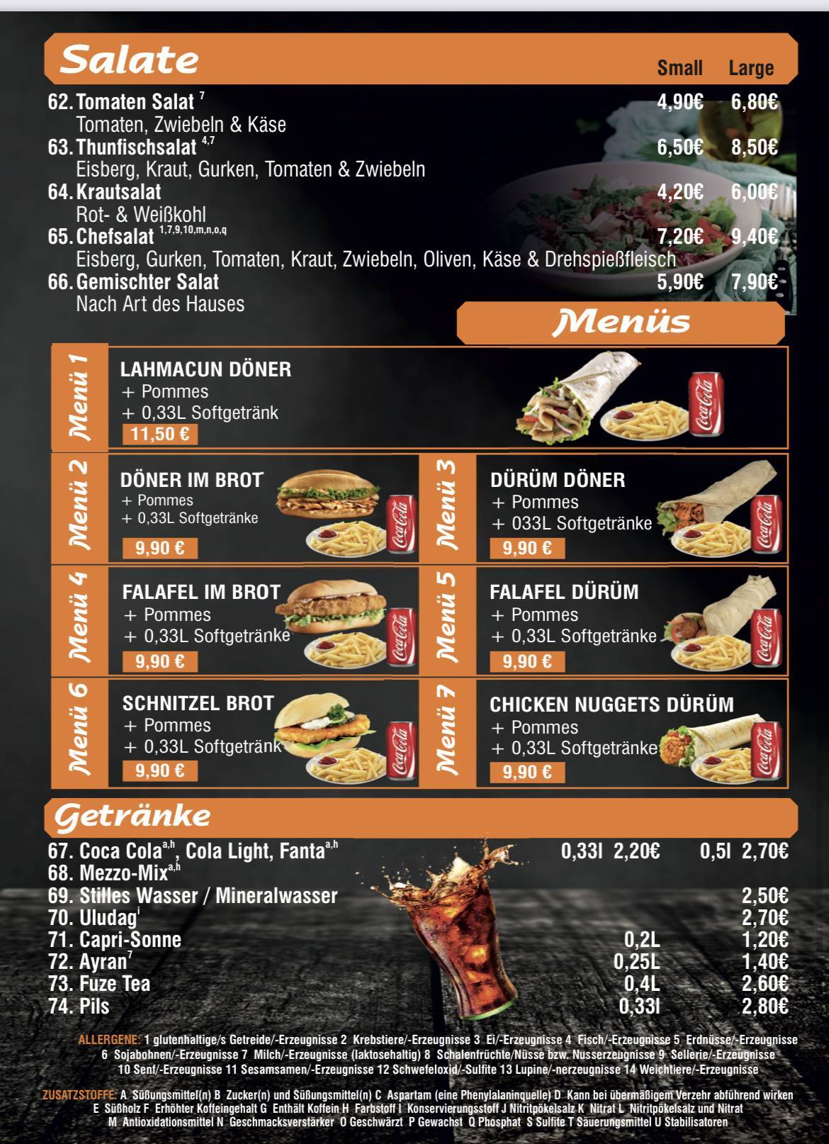 Speisekarte von Food House Döner und Pizza Lieferdienst Essen, Essen ...