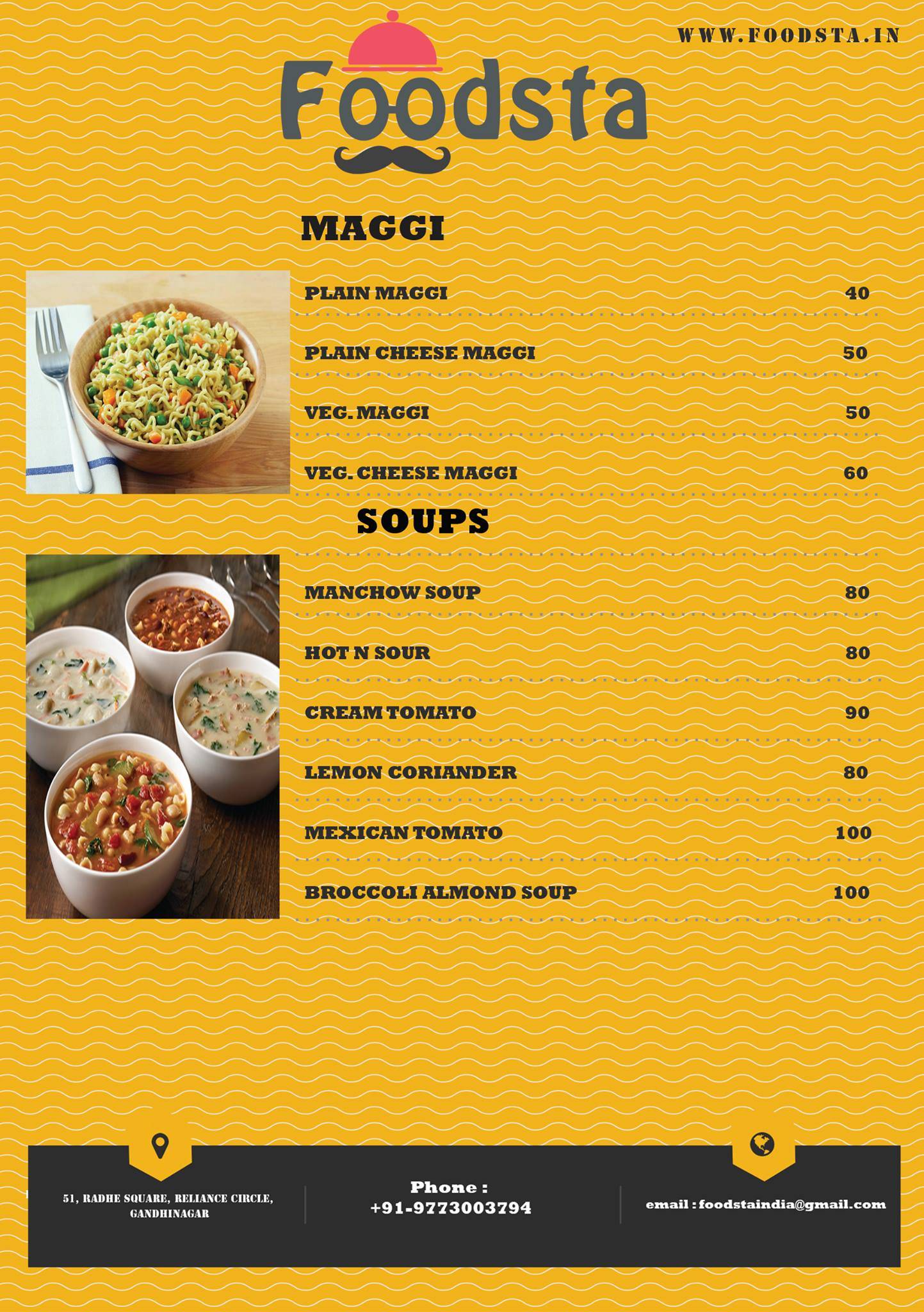 Menu at Foodsta Restaurant, Gandhinagar, 51