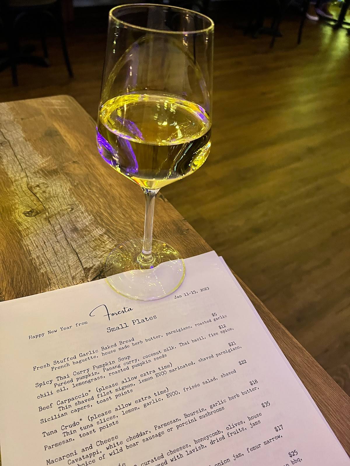 Menu at Foresta restaurant, Abingdon