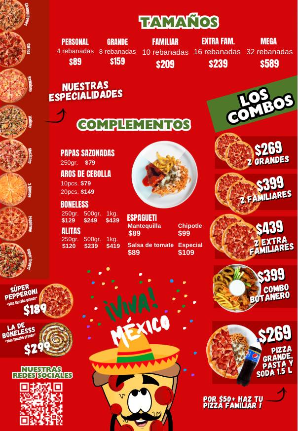 Carta del restaurante Forever Pizza Suc. Natura, Tijuana