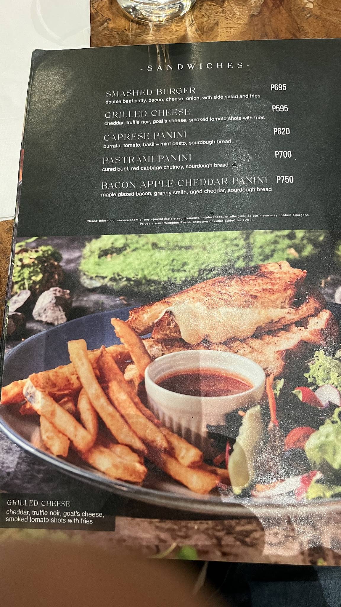Menu at Forresta cafe, Dasmariñas