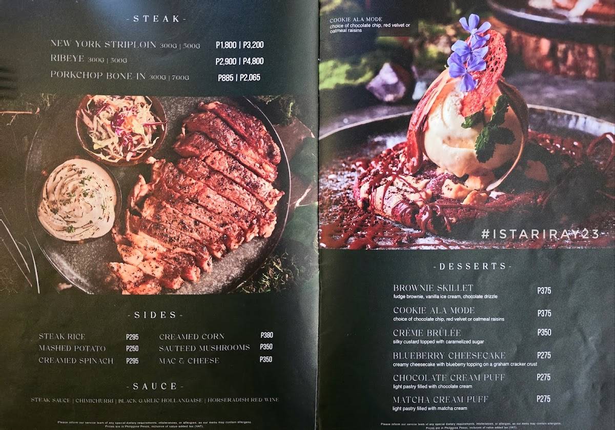 Menu at Forresta cafe, Dasmariñas
