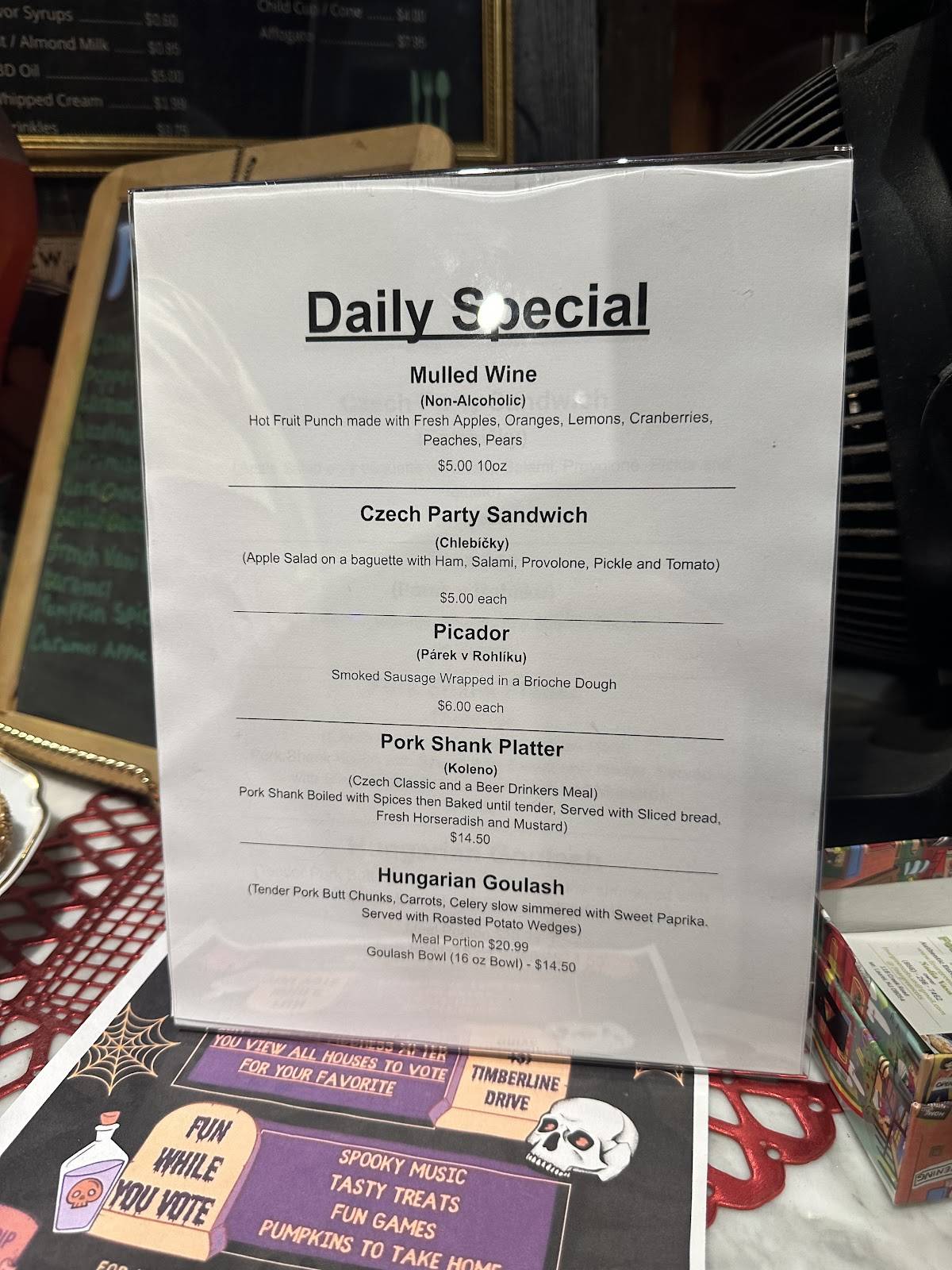 Menu at Four Green Cats Cafe, Mount Laurel