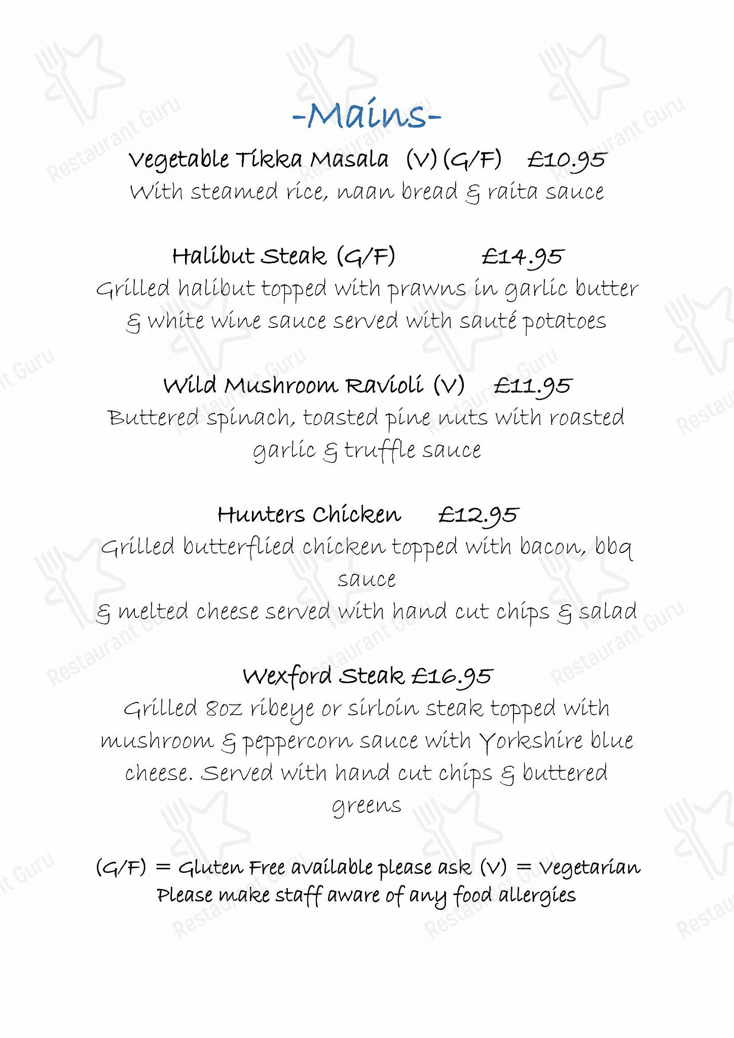 Menu at The Four Sons Inn pub & bar, Huddersfield