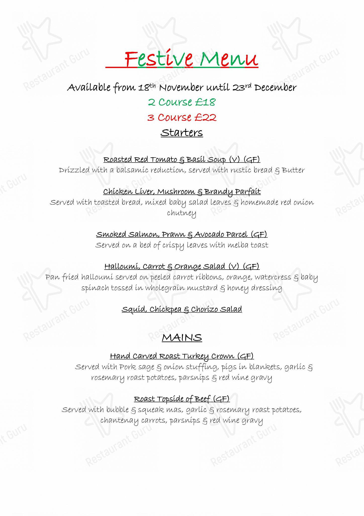 Menu at The Four Sons Inn pub & bar, Huddersfield
