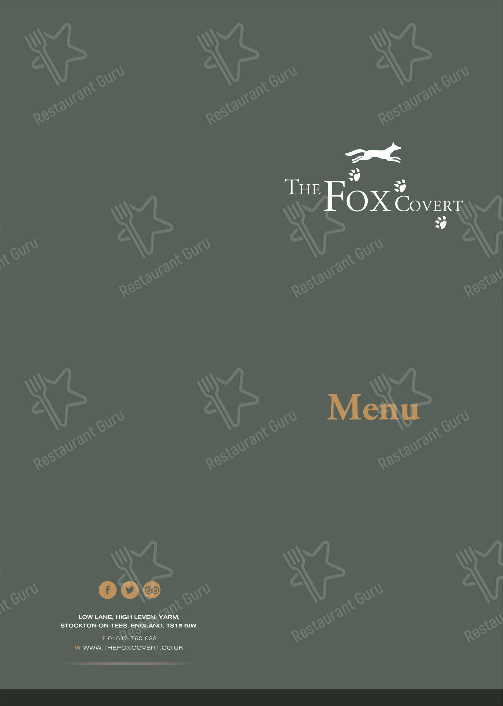 Menu at Fox Covert Inn pub & bar, Yarm, Low Ln