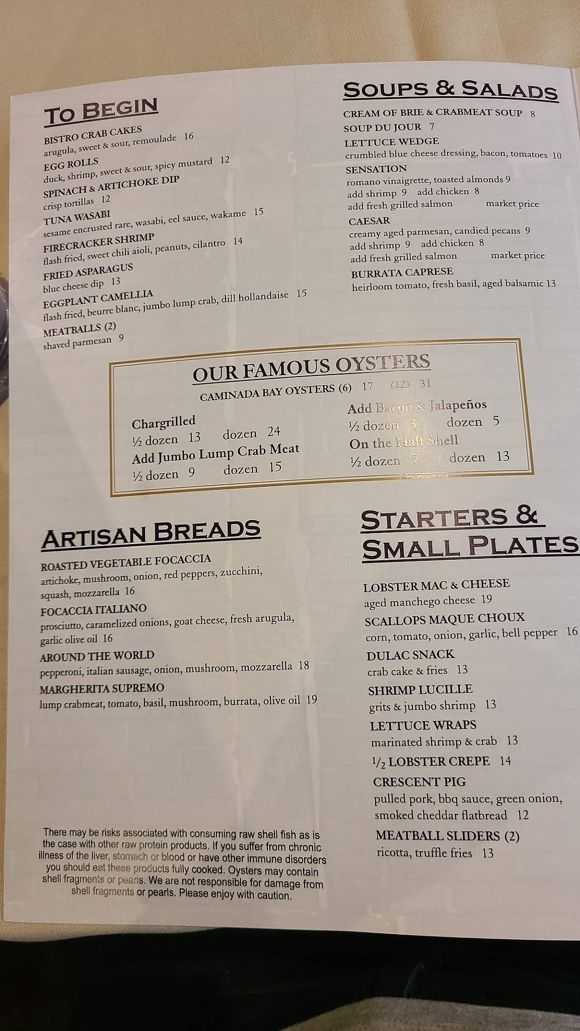 Menu at French Market Bistro pub & bar, Baton Rouge, Highland Rd