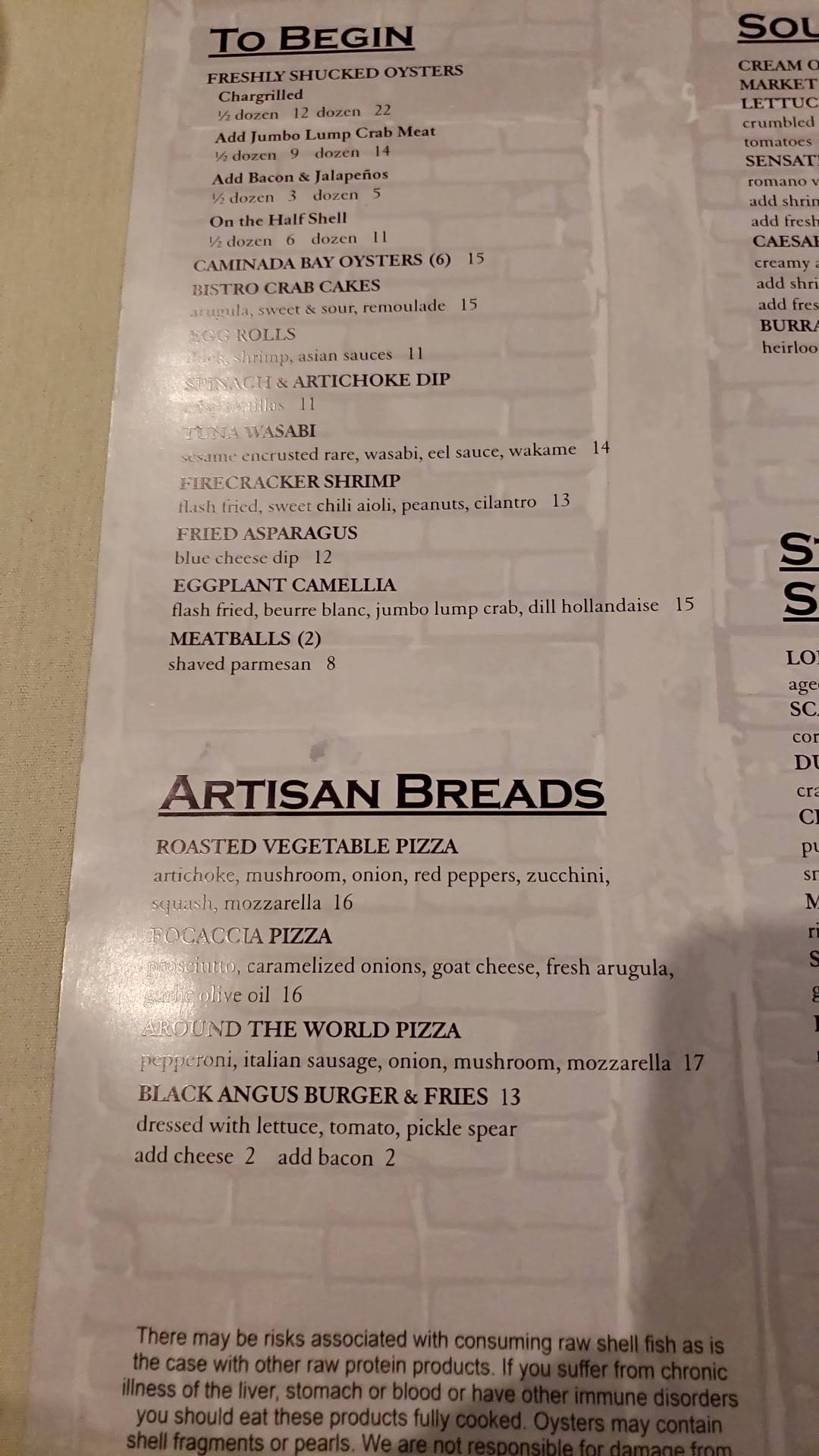 Menu at French Market Bistro pub & bar, Baton Rouge, Highland Rd