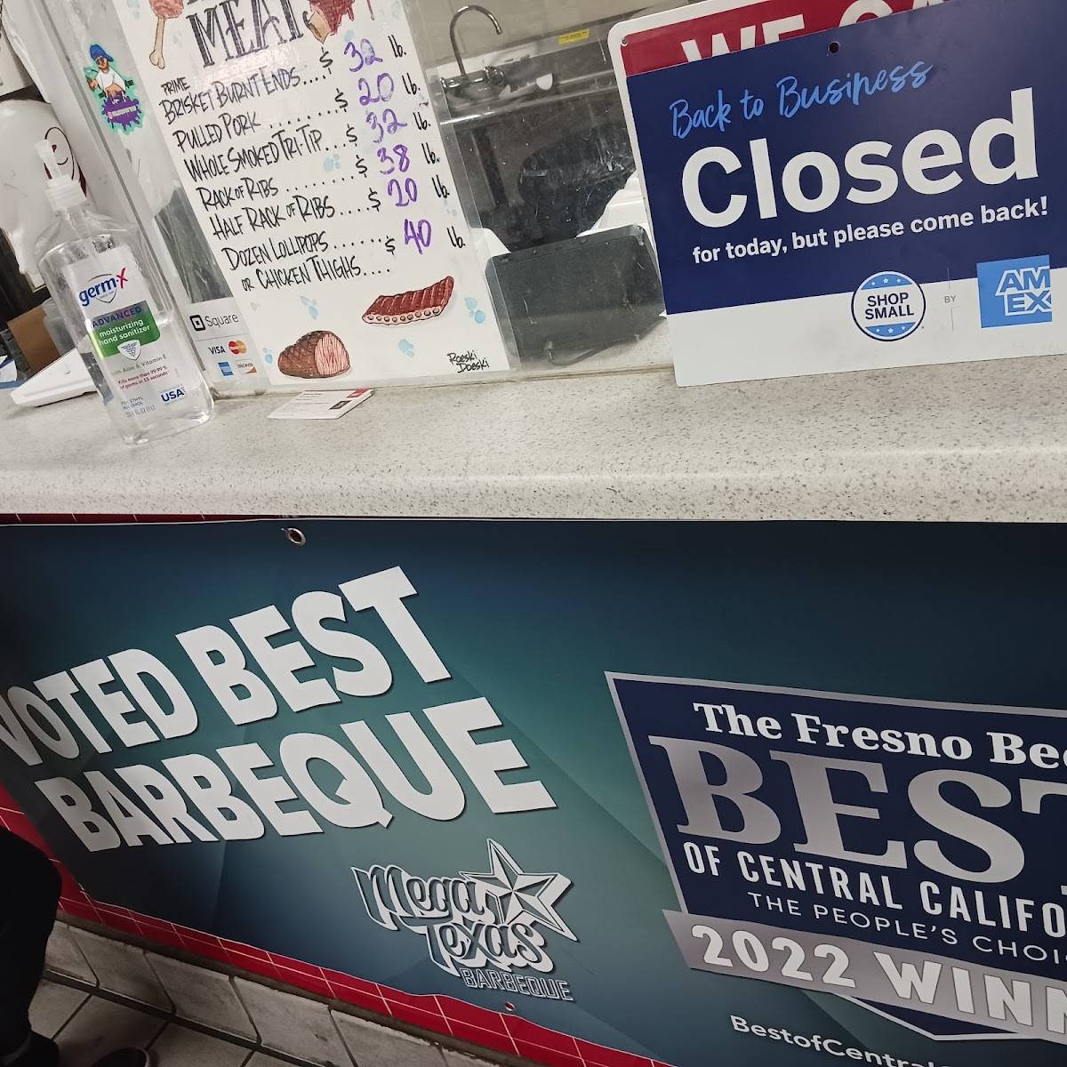 Menu at MEGA Texas Barbeque, Fresno, E Butler Ave