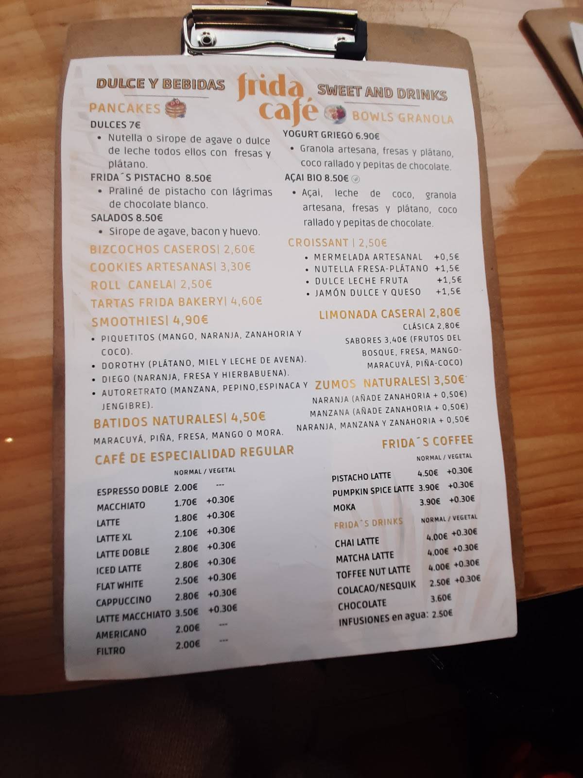 Carta de Frida Café, Pamplona