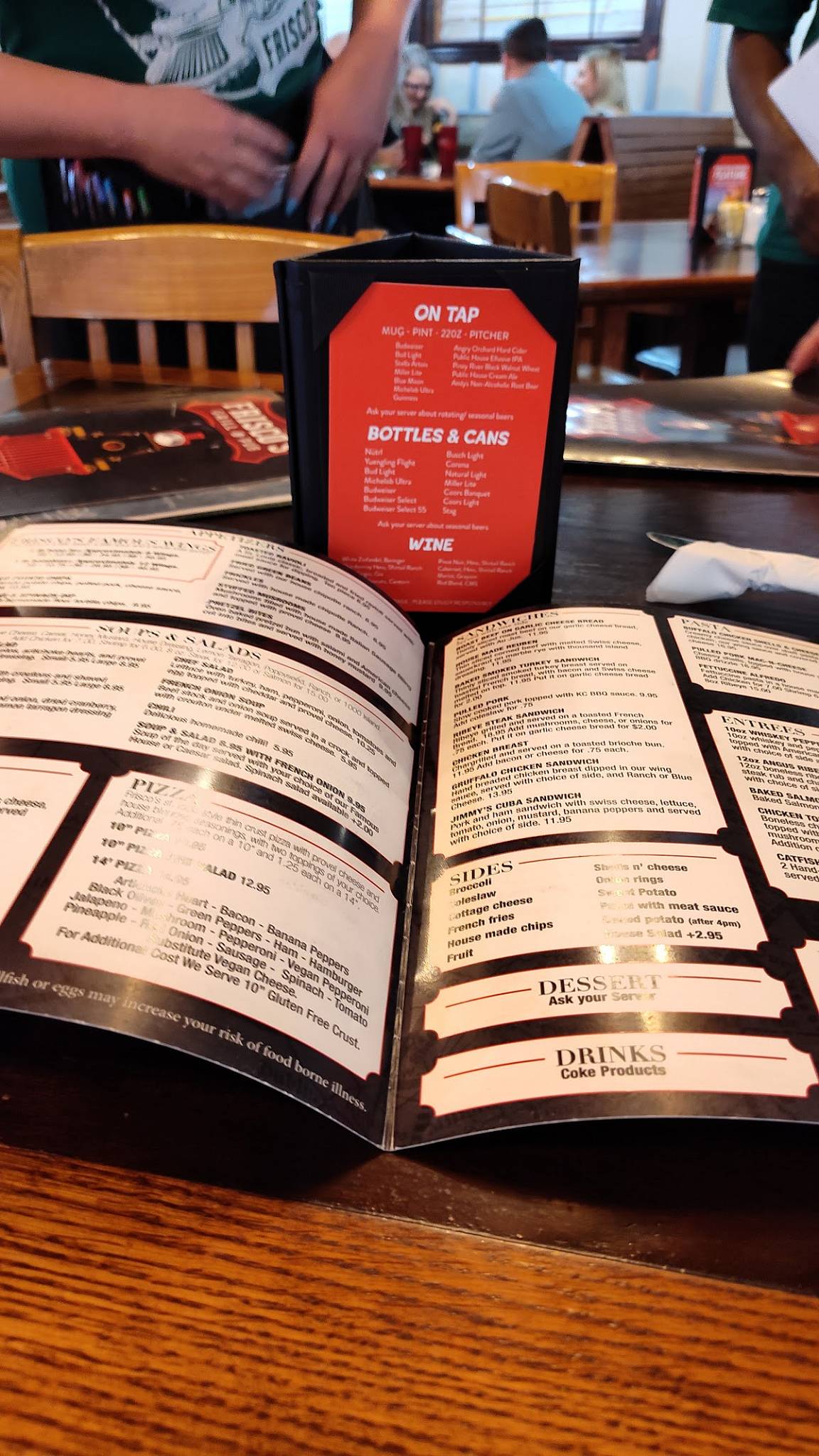 Menu at Frisco's Grill & Pub, Cuba