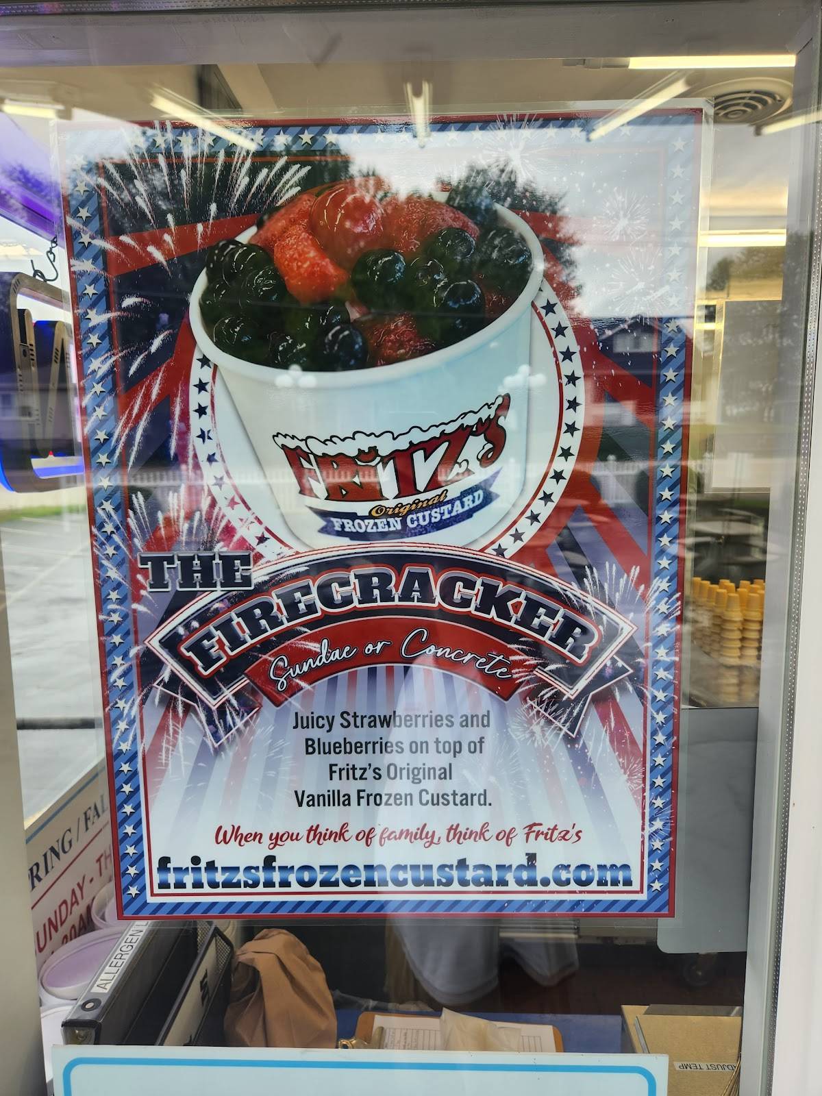 Menu at Fritz's Frozen Custard, Valley Park