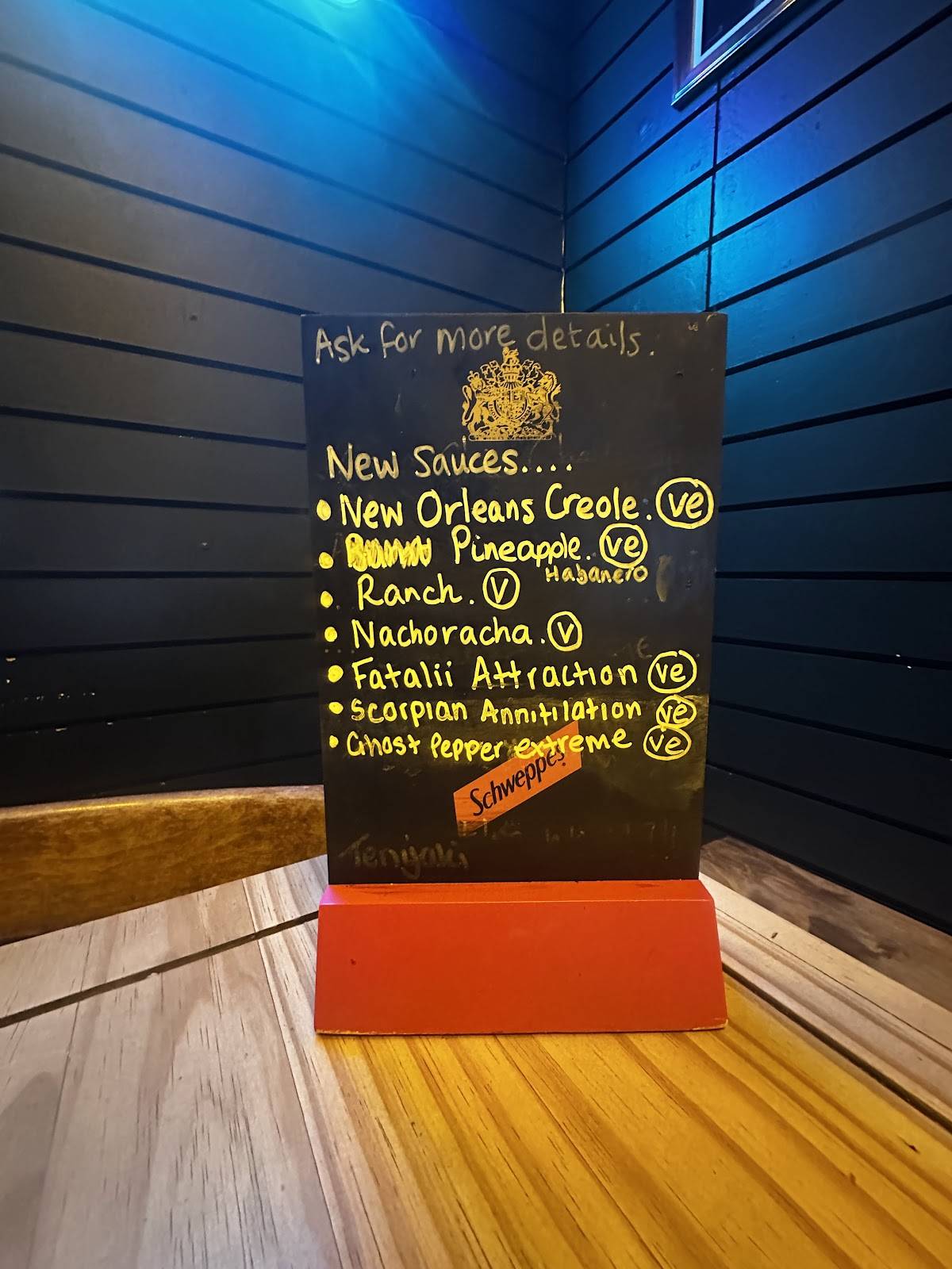 Menu at Fryer Tucks restaurant, Bridgwater