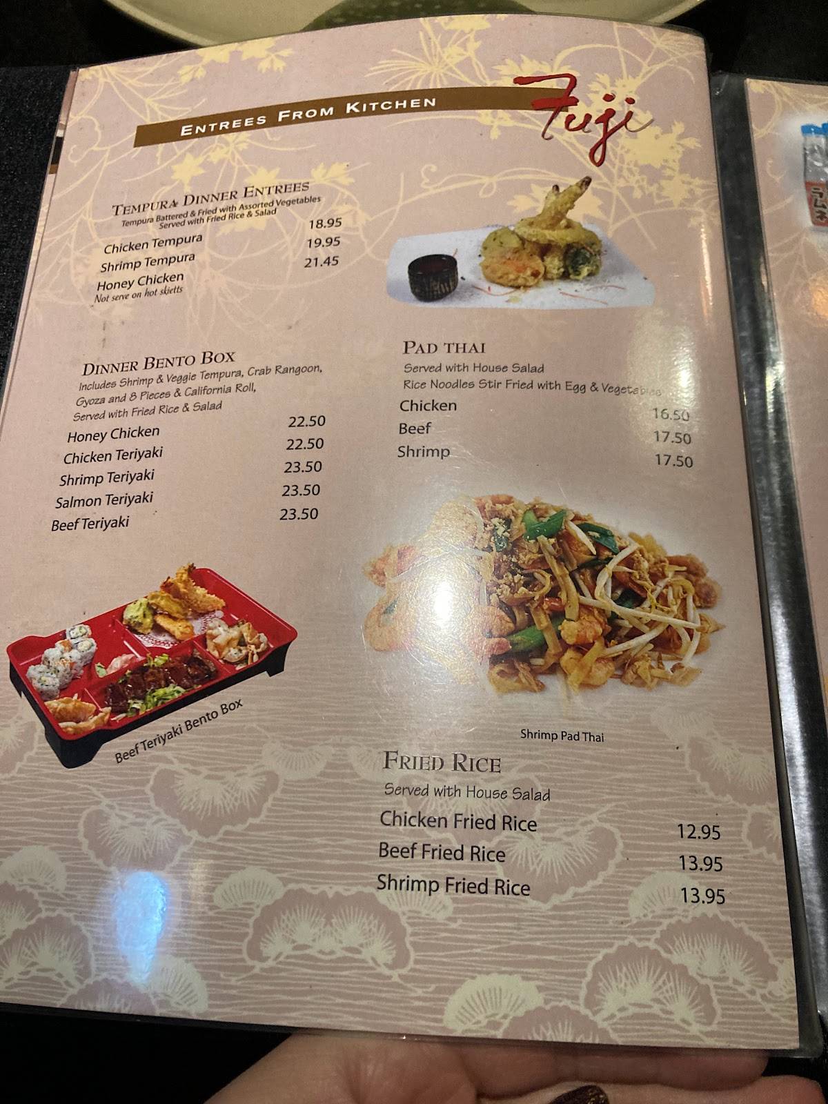 Menu at Fuji Japanese Steakhouse, Chubbuck