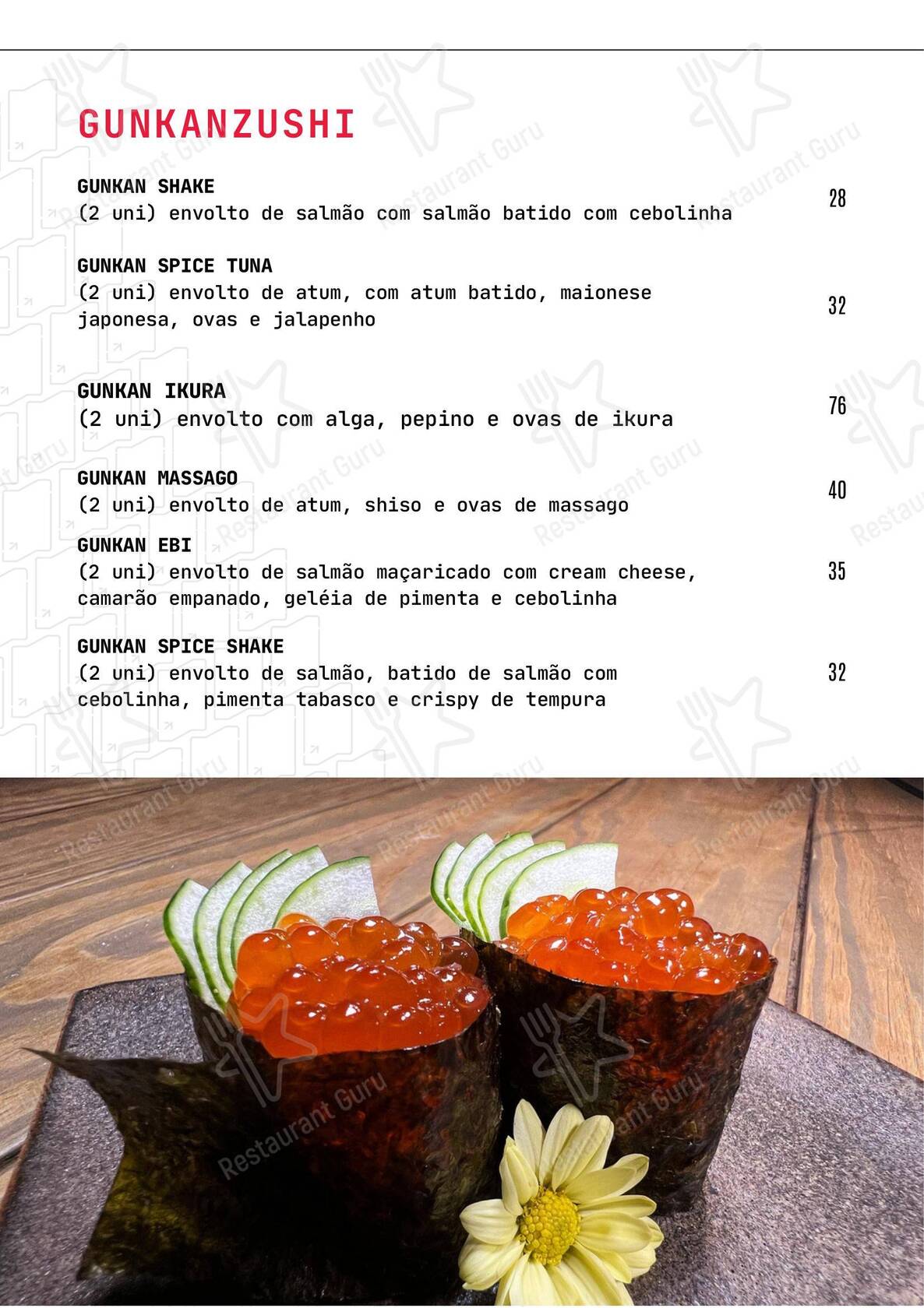 Menu em Fun'iki Sushi + Rooftop restaurante, Curitiba