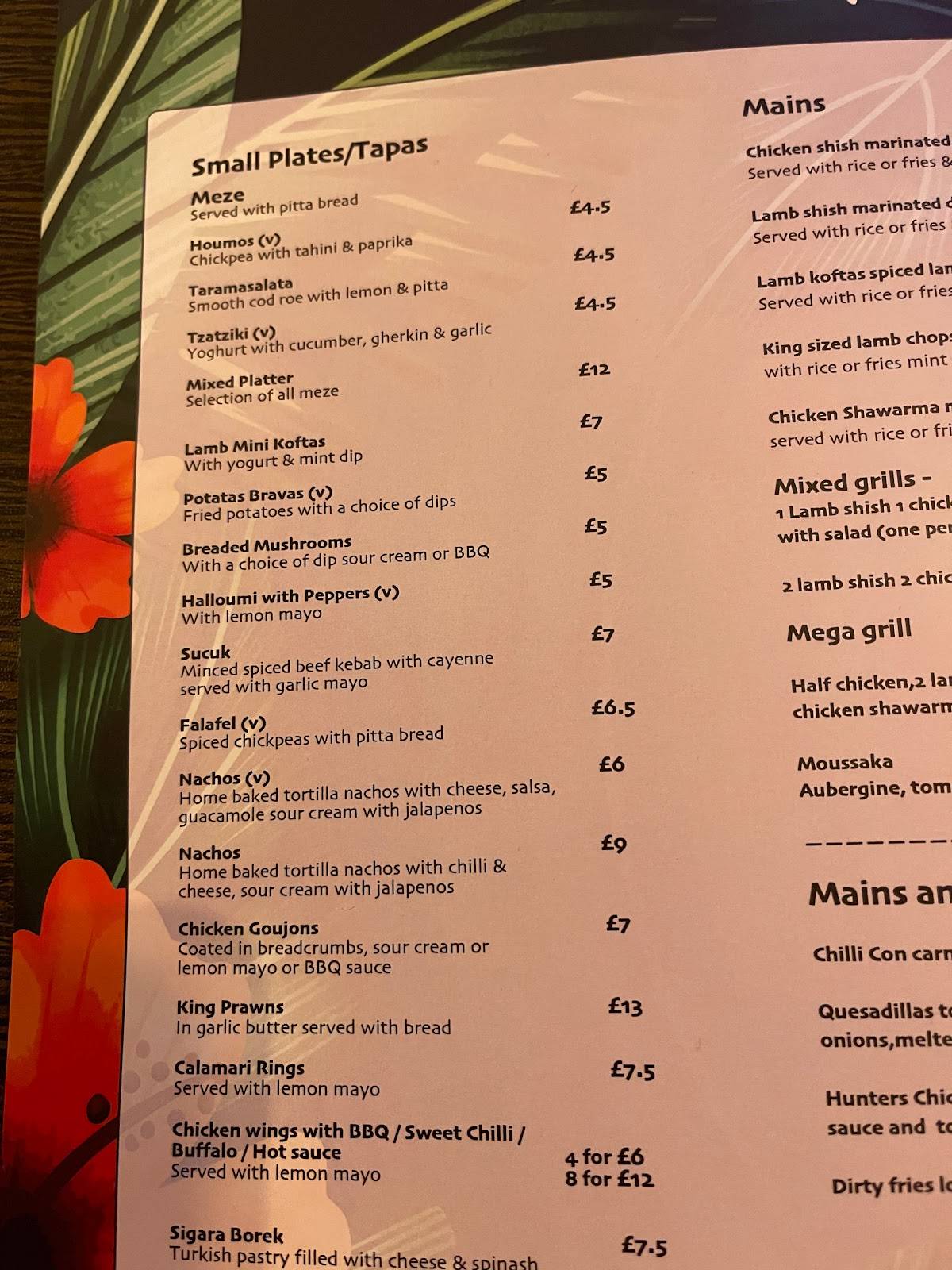 Menu at Futurist Grill and Bar, Birmingham