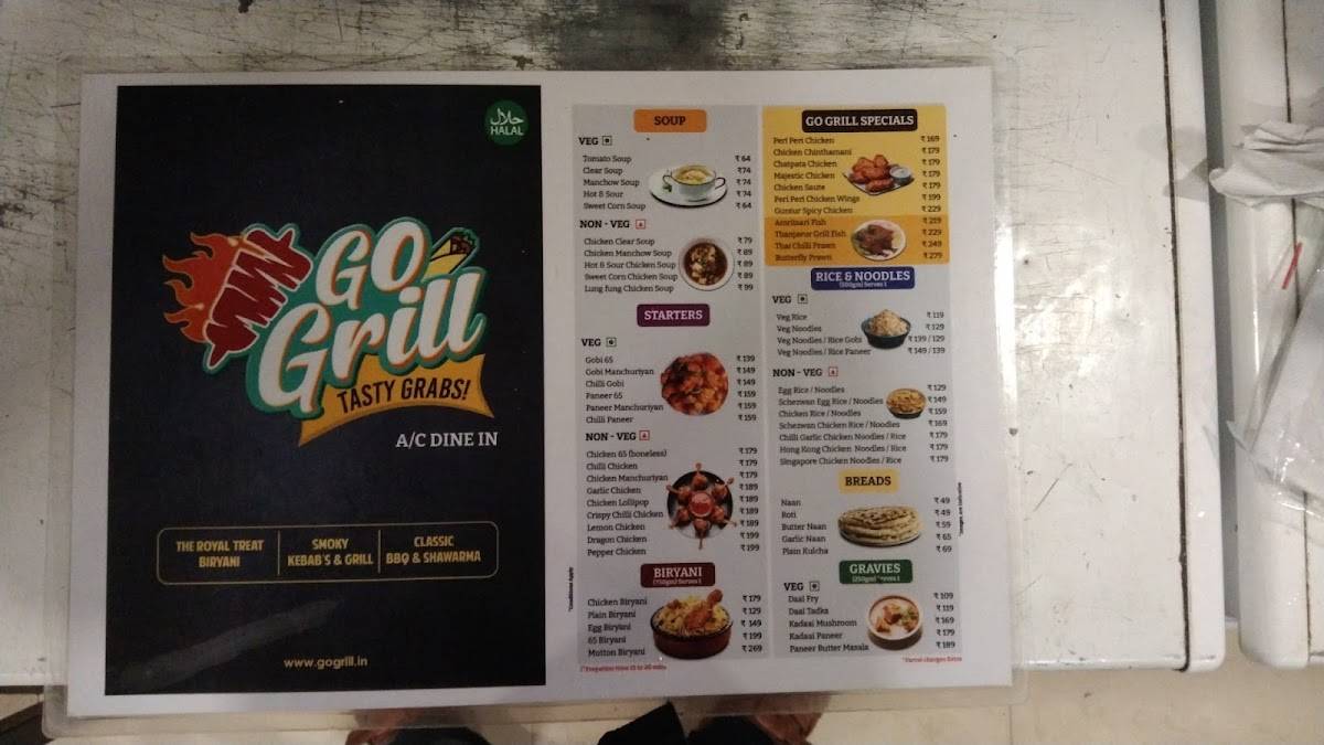 Menu at GO GRILL, Chennai, No.79