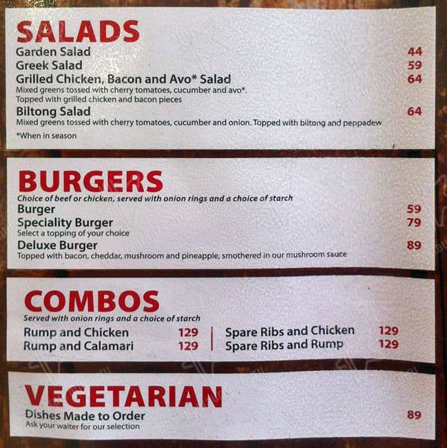 Menu at Galaxy Grill restaurant, Umhlanga, F5-G9