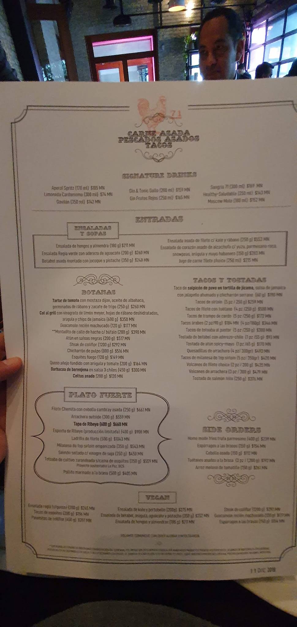 Carta del restaurante Gallo 71, San Pedro Garza García, Av. José ...