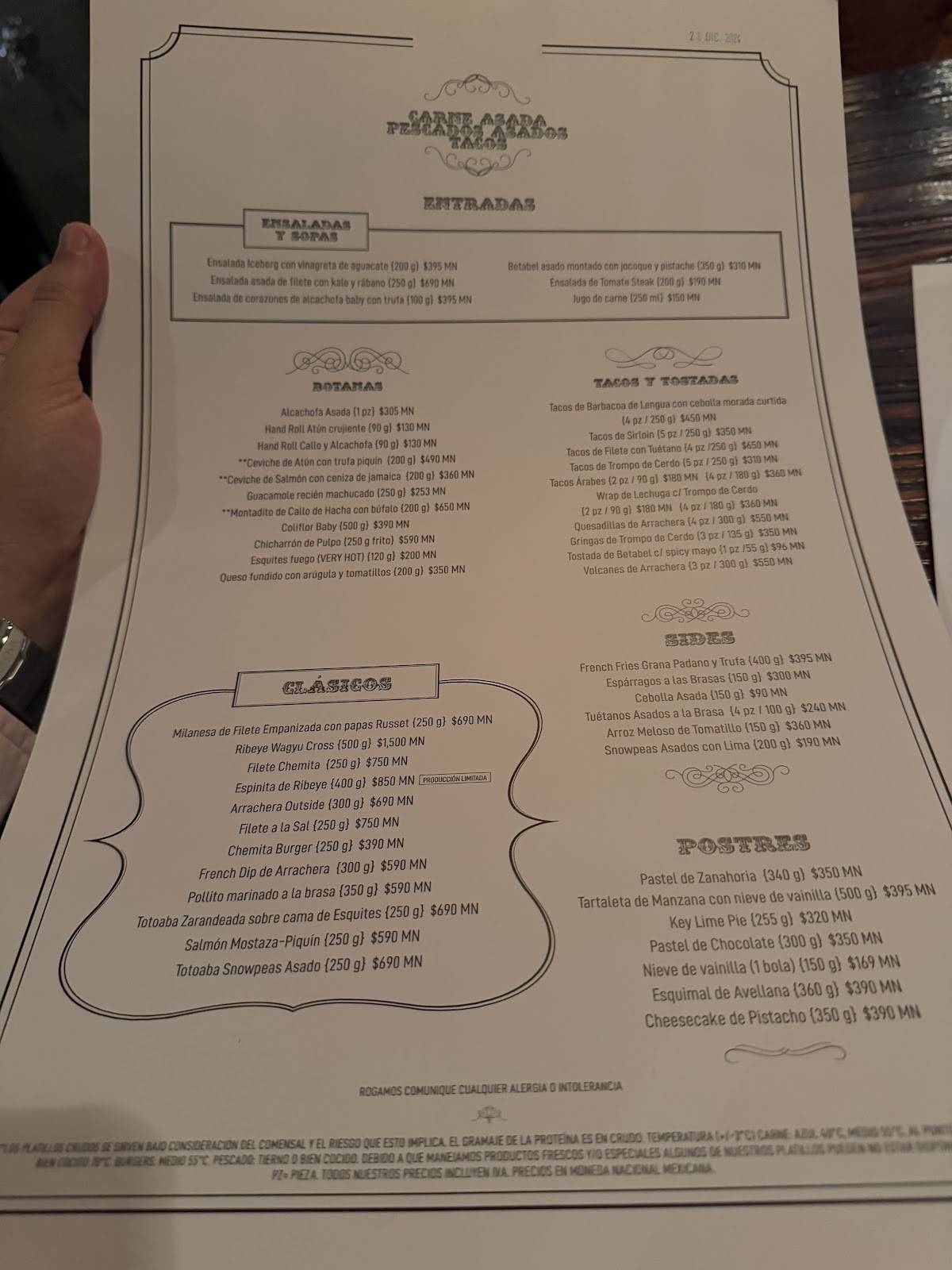 Carta del restaurante Gallo 71, San Pedro Garza García, Av. José ...